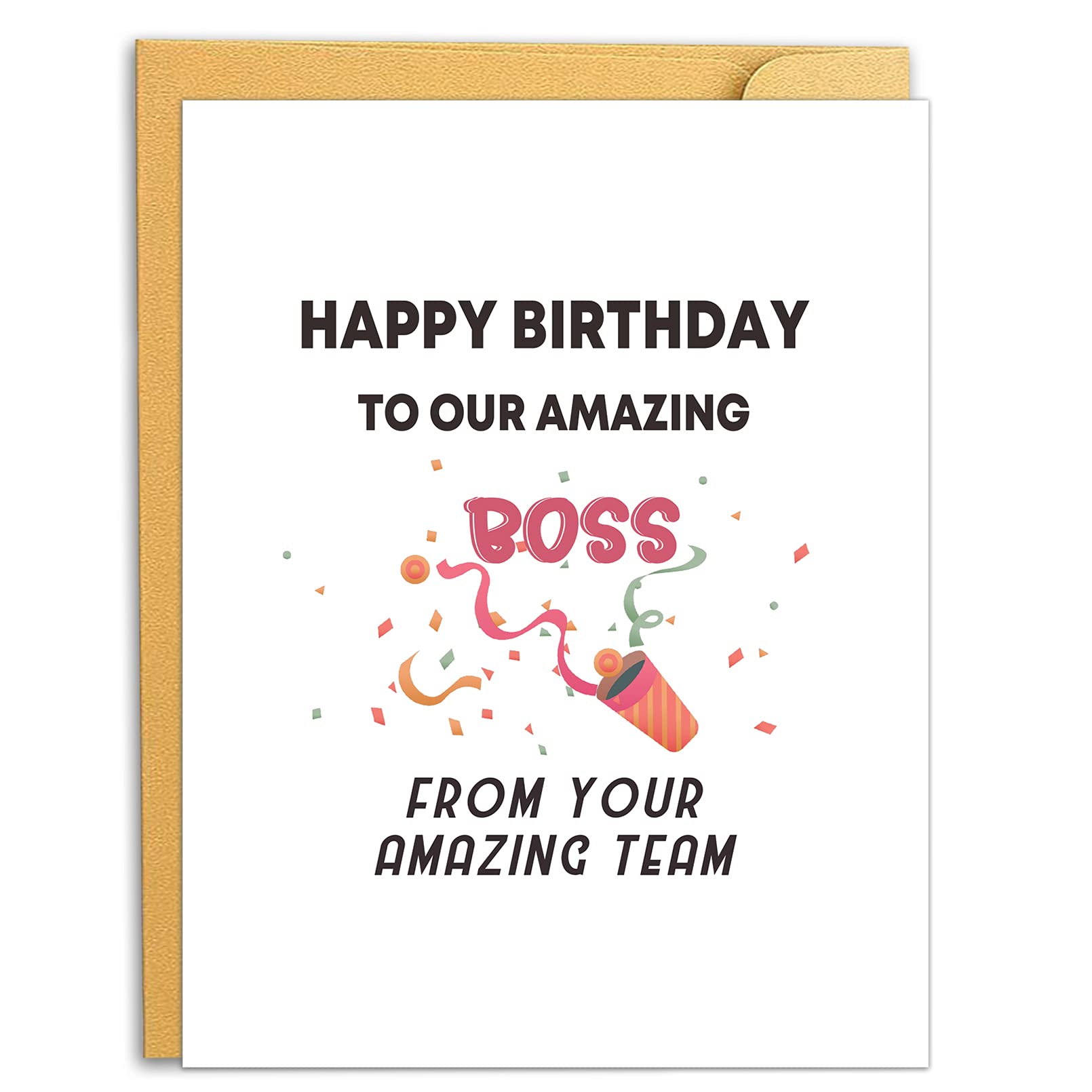 Ulbeelol Big Happy Birthday Card for Boss, Huge Birthday Card for Boss from Everyone, Unconventional Bday Card from All of Us, Team Card to Boss