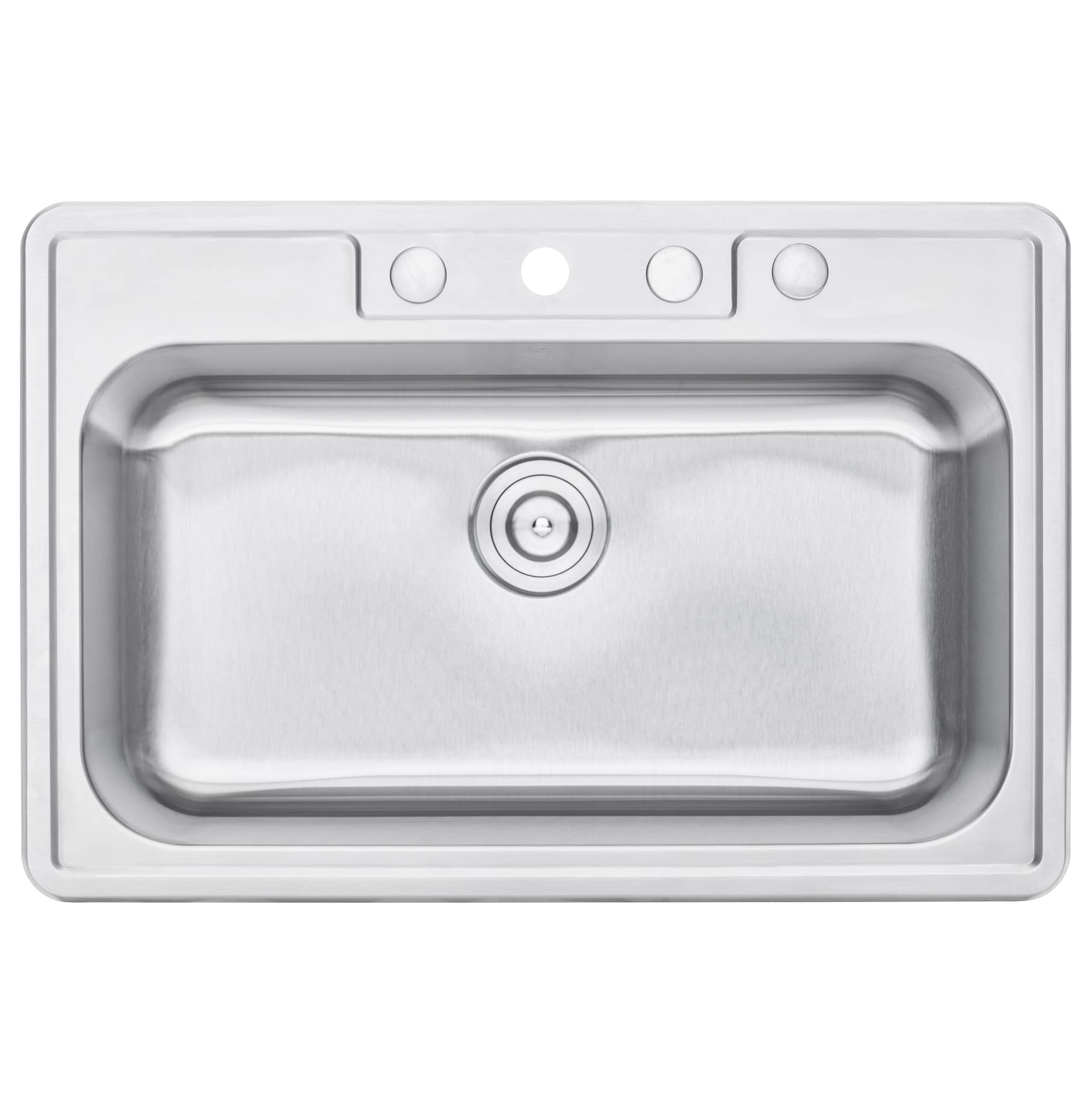 CozyBlock 33 x 22 x 9 Inch Top-mount/Drop-in Stainless Steel Single Bowl Kitchen Sink with Strainer and Cutting Board - 18 Gauge Stainless Steel-4 Faucet Hole