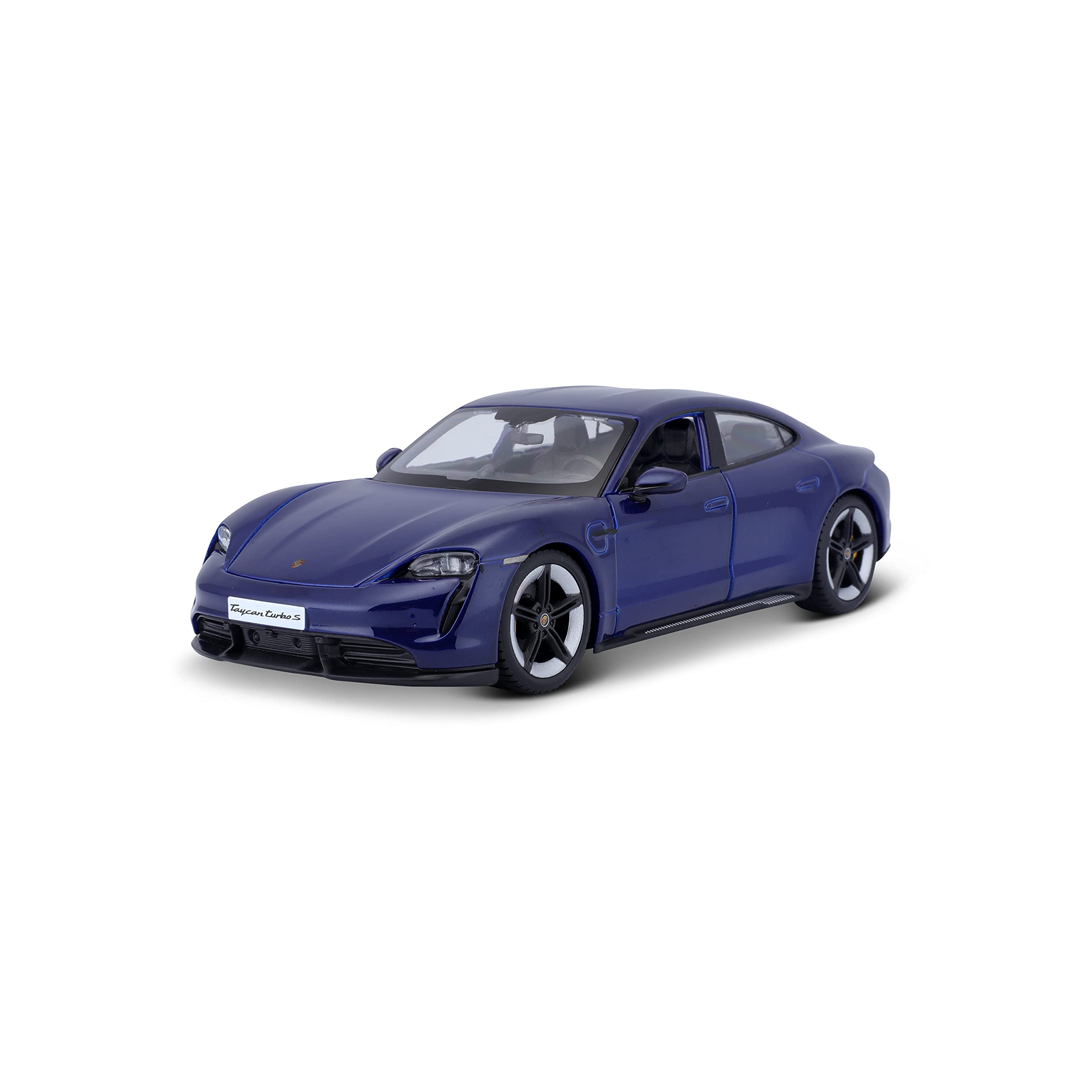 Bburago Porsche Taycan Turbo S in Blue in 1/24 Scale (18-21098B)