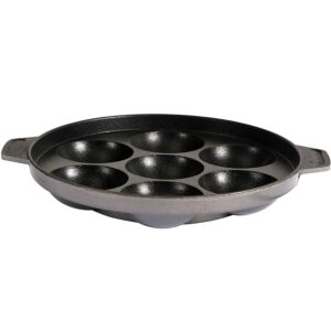 D&Y Aluminium Non Stick Cookware Gas Stove Compatible Appam Patra Paniyarakkal Appam Pan Appa Chetty Paniyaram Pan with Lid Pancake Pop Maker Takoyaki Pan - 7 Pits