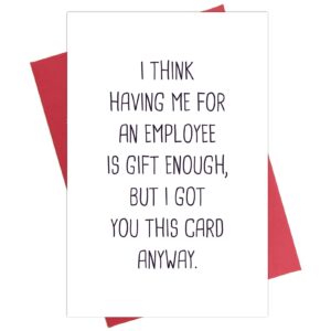 kirynurd funny birthday card for boss, greeting card for boss, boss day card, card for boss