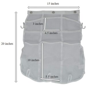 Evelots Set of 2 Mesh Shower Caddy-6 Pocket-Hook for Brush-Hole for Bottle-Dry Fast