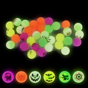 kimober 24pcs halloween glow in the dark bouncing balls,halloween theme designs bouncy ball for halloween party supplies