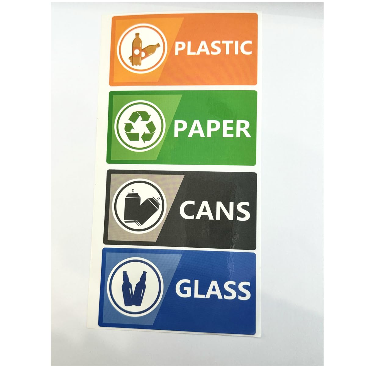 Top label Recycle Label Decal for Trash Can,Trash Sorting Recycling Sticker Sign for Use in Home and Office,4x2 Inch,20 Pcs Per Pack