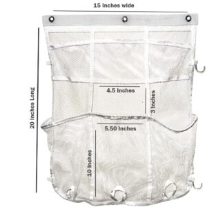 Evelots Set of 2 Mesh Shower Caddy-6 Pocket-Hook for Brush-Hole for Bottle-Dry Fast