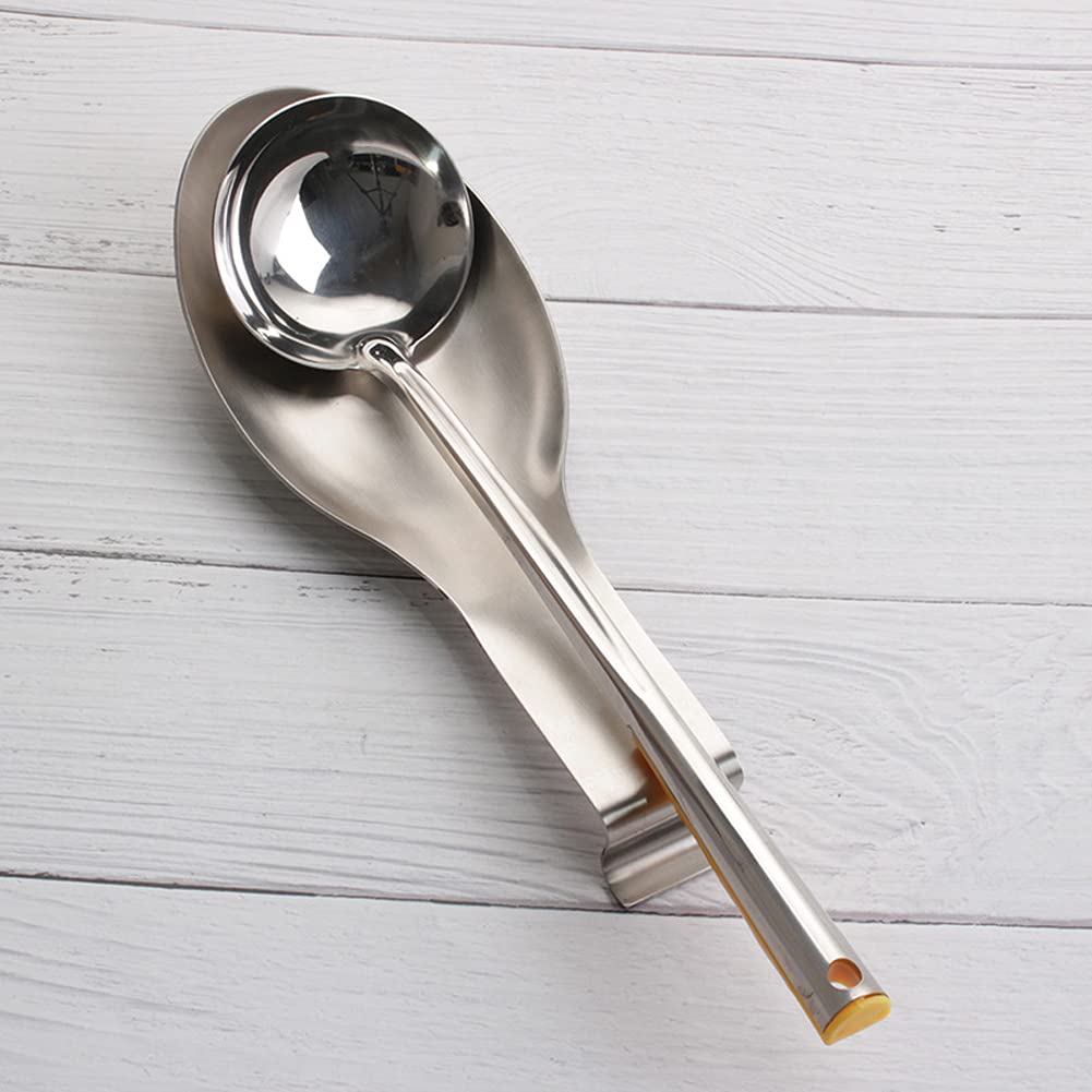 1PC Stainless Steel Spoon Rest Spoon Holder Kitchen Utensil Holder Spatula Ladle Holder Dishwasher Countertop Heavy Duty Kitchen Accessories