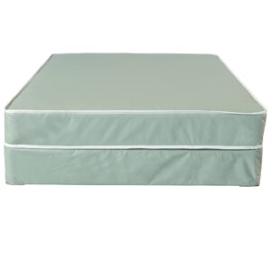 Treaton 8-Inch Firm Double Sided Tight top Waterproof Vinyl Innerspring Mattress & 8" Wood Box Spring Set, Full