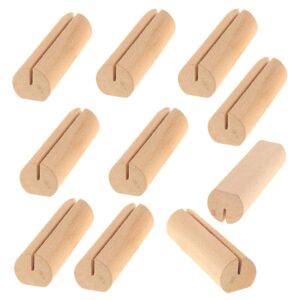 10 pieces wood table card stand wood place card holders wood table numbers holder wooden menu holder party wedding table name card holder wood base photo display stand for home hotel wedding party use