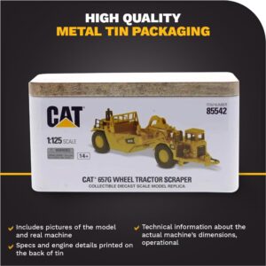 Diecast Masters 1:125 Caterpillar 657G Wheel Tractor Scraper, Elite Series Cat Truck | Scale Model Diecast Collectible Construction Trucks | Caterpillar Truck, Diecast Masters Model 85542