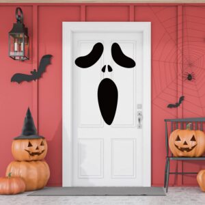 lomimos halloween door sticker,black ghost window wallpaper for decoration indoor outdoor party haunted house supplies