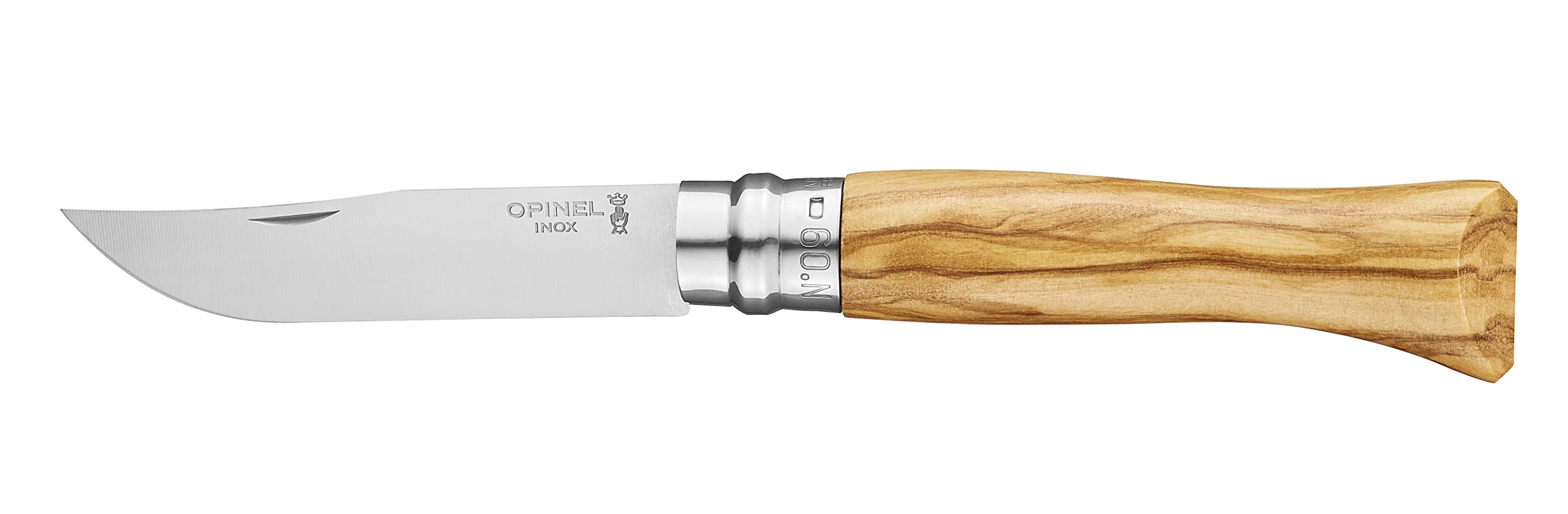 OPINEL Pocket Knife No. 09 with Olive Wood Handle and 12C27 Steel