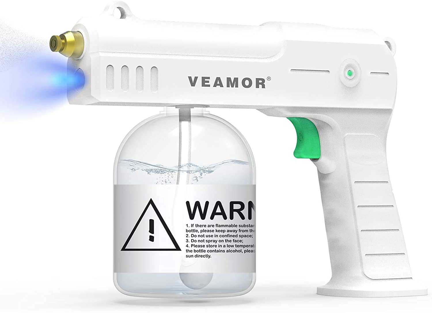 VEAMOR Nano Sanitizer Spray Machine, Handheld ULV Electric Spray Gun Fogger, Rechargeable Portable Mist Gun Disinfection Machine with Strong Light.