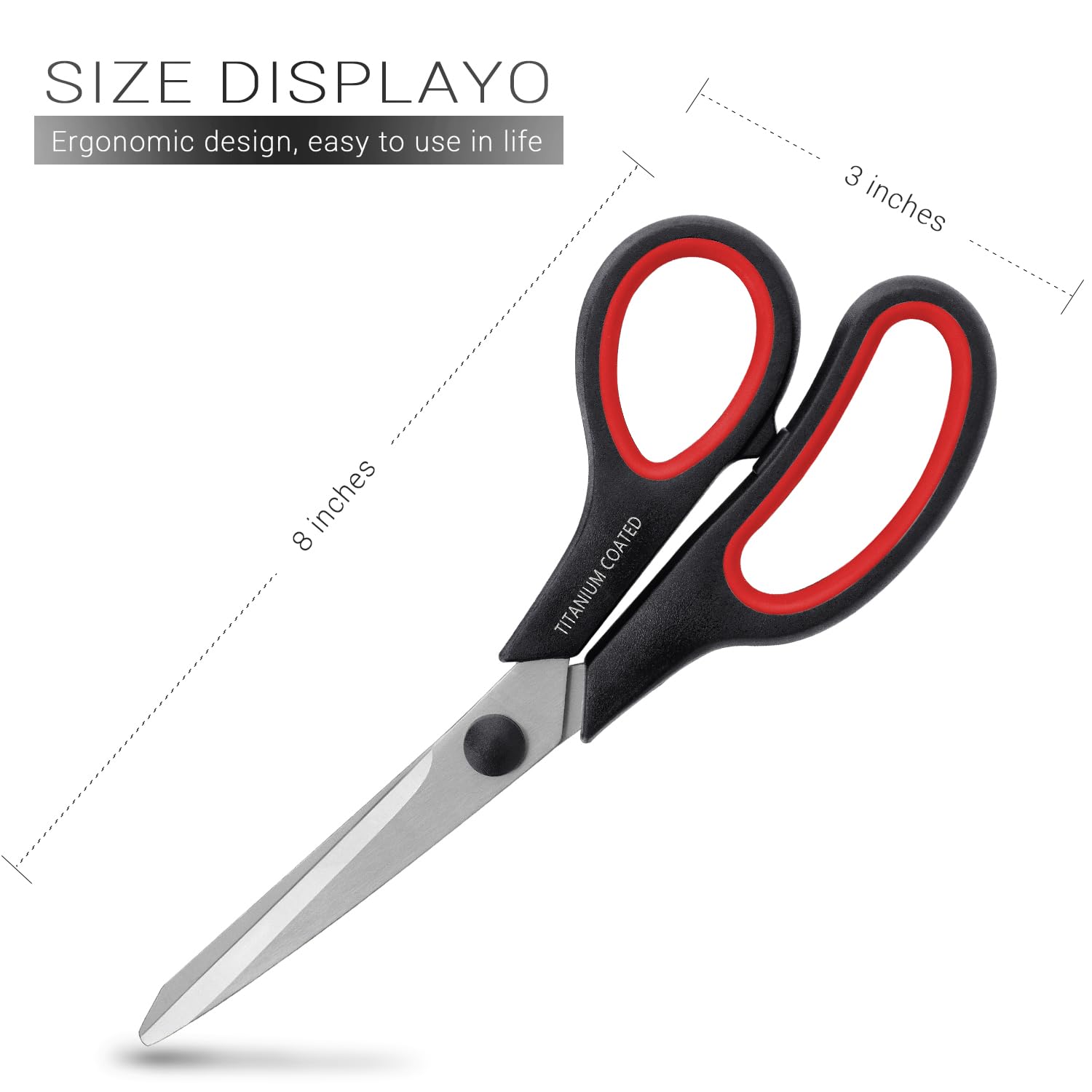 Scissors 8" Multipurpose Scissors Right/Left Handed Titanium Coated Sturdy Sharp Scissors for Office Home School Students Teacher Art Craft DIY Supplies