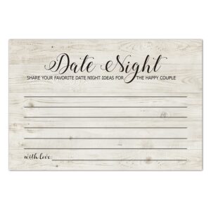 50 rustic wood date night cards, date night ideas great gifts for couples, husband, wife, boyfriend, girlfriend, anniversary, bride and groom, romantic conversation starter card set, 4x6 inch.