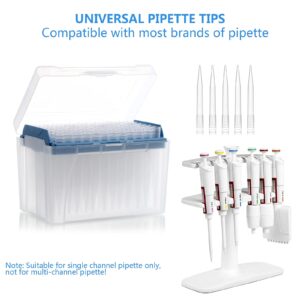 Pipette Tips Universal Non-Filter Pipettor Tips 1000ul with Box DNase/RNase Free 96 Tips/Rack Pk x 10 Racks (960 Tips)