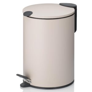 kela 23619 cosmetic bin with inner bucket 3 l silent closing metal mats beige