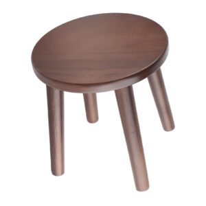 POCREATION Multi Purpose Child Stool, Household Wood Stools, Cute Small Bench, Child Pine Seat, DIY Furniture Stool, Step Stool, for Living Room Bathroom Bedroom Use(Round NutBrown)