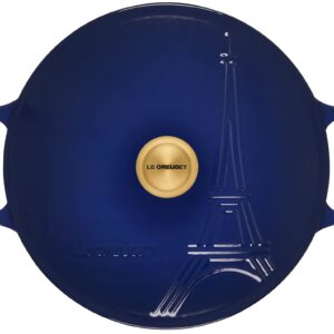 Le Creuset Eiffel Tower Collection Enameled Cast Iron Signature Braiser with Lid, 3.5 qt., Indigo