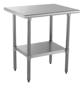 kratos stainless steel kitchen prep table 30" dx72 w with undershelf, nsf worktable for restaurants - 18ga/430ss (28w-001)