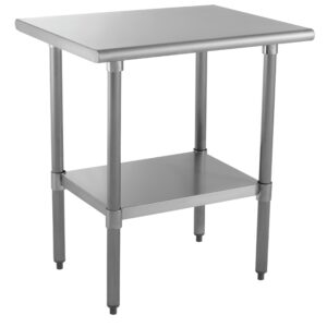 Kratos Stainless Steel Kitchen Prep Table 30" Dx72 W with Undershelf, NSF Worktable for Restaurants - 18ga/430SS (28W-001)