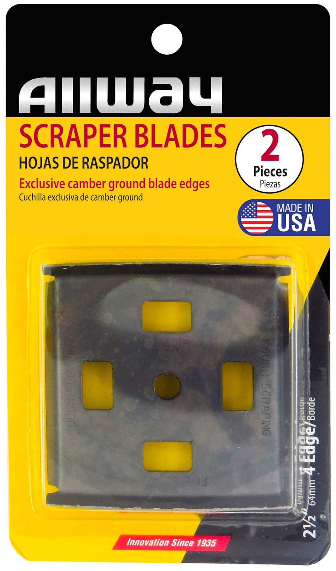 ALLWAY 42B 4-Edge Scraper Blade for Wood and Painting Applications, 2-1/2", 2 Pack