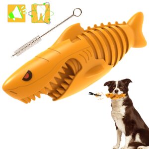 yyxtrade shark chew toy for aggressive chewers, natural rubber dog toys for medium large breeds, dental care teeth cleaning, indestructible dog toys