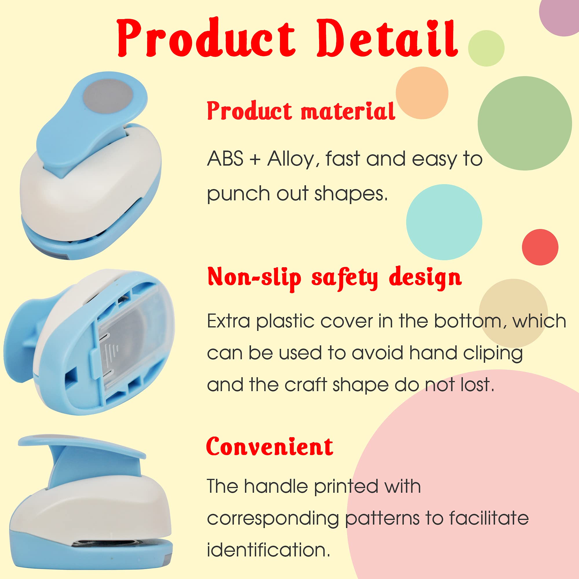 Ecohu Circle Hole Punch for Craft Sizeout 1inch, Paper Punch Shapes, Craft Lever Punch Handmade Paper, Tool Circle Punch for Scrapbook, Festival Cards, DIY Arts