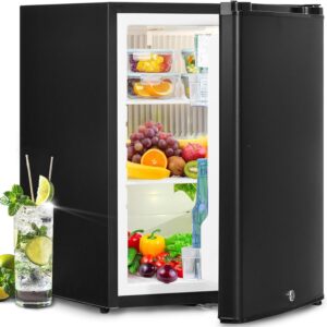 smeta compact refrigerator lockable for semi truck rv apartment dorm office, 1.7 cu. ft mini fridge with lock for beverage, quiet, reversible door