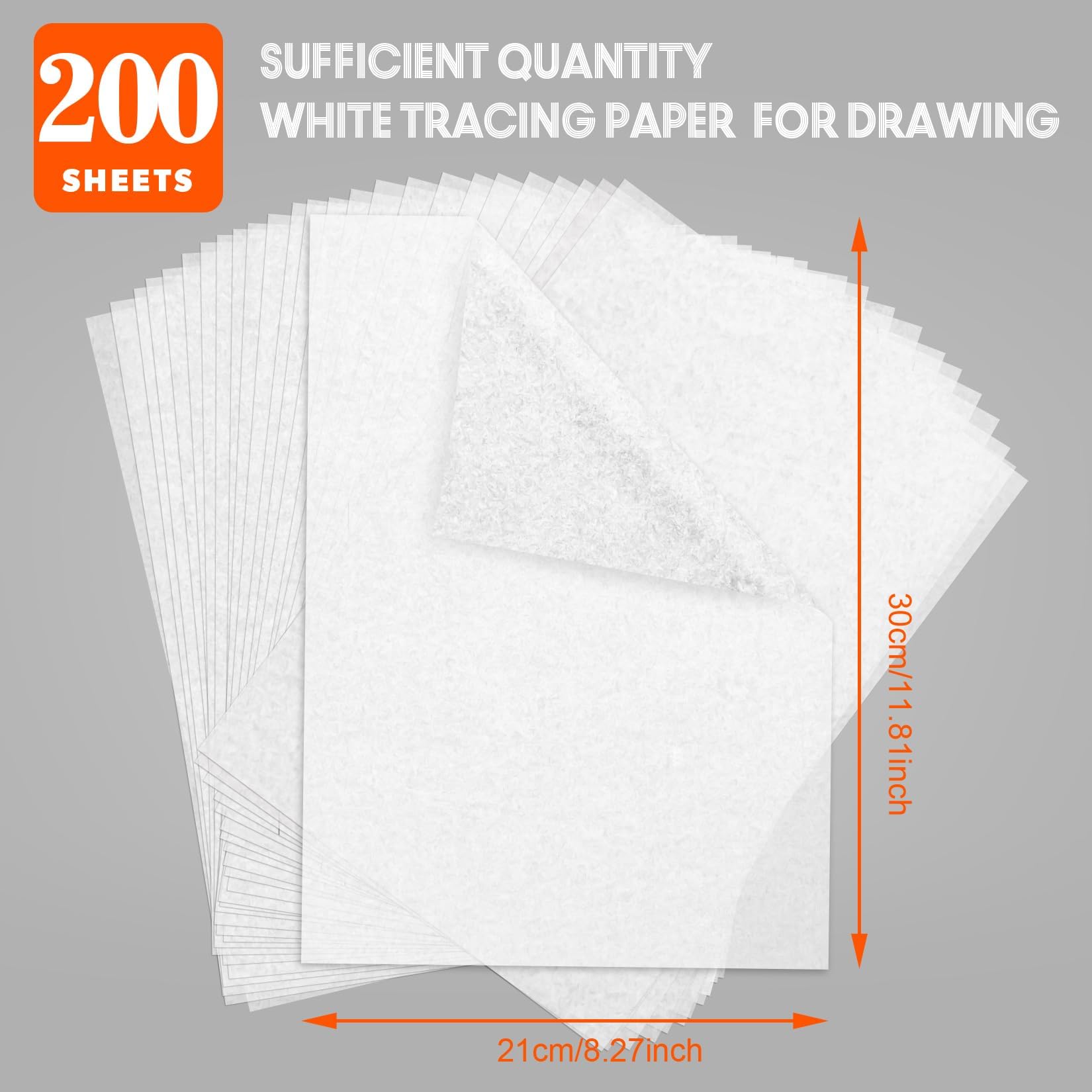 Transfer Paper Tracing Paper for Drawing Trace Paper - PSLER Translucent Tracing Paper on Artist Lettering Sketch Drawing for Pencil Ink Markers (Transparent)