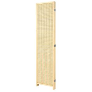 Giantex Bamboo Room Divider, 6 Ft Tall Freestanding Folding Privacy Screen, Wooden Room Separators Divider Wall, Portable Partition Boho 4 Panel Room Dividers for Home Office Bedroom Apartment Studio