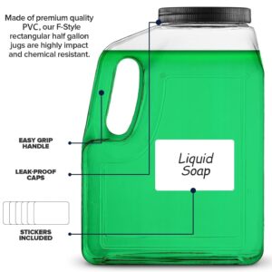 Stock Your Home Wide Mouth Gallon Jugs (2 Pack) - 128 Ounce Rectangular Oblong Gallon Container - Clear Plastic Jugs with Handle for Home, Commercial or Restaurant Use