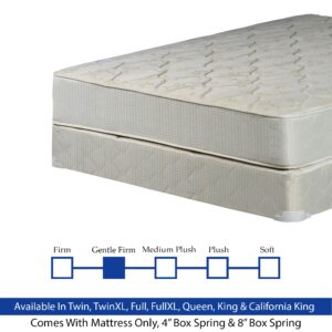 Treaton 9-Inch Gentle Firm Tight top Innerspring Mattress & 8" Wood Box Spring Set, Full, Beige