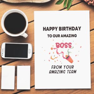 Ulbeelol Big Happy Birthday Card for Boss, Huge Birthday Card for Boss from Everyone, Unconventional Bday Card from All of Us, Team Card to Boss