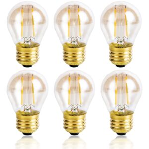 beonllay vintage amber light bulbs 25 watt equivalent dimmable e26 led bulb 2500k warm light, 2w led globe edison decorative light bulb, 6 pack