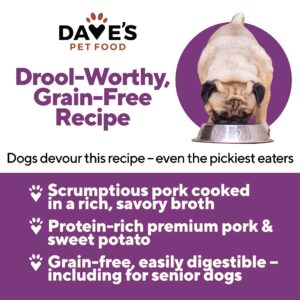 Dave's Pet Food Grain Free Wet Dog Food (Pork & Sweet Potato in Broth), Made in Canada Naturally Healthy Canned Dog Food, Added Vitamins & Minerals, Wheat & Gluten-Free, 13.2 oz (Case of 12)