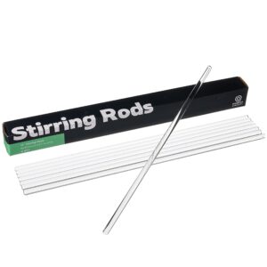 8-pack of glass stirring rods, 12-inch length - great for mixing liquids and solids - made from borosilicate glass - laboratory, hospital, pharmacy, science and chemistry classroom supplies