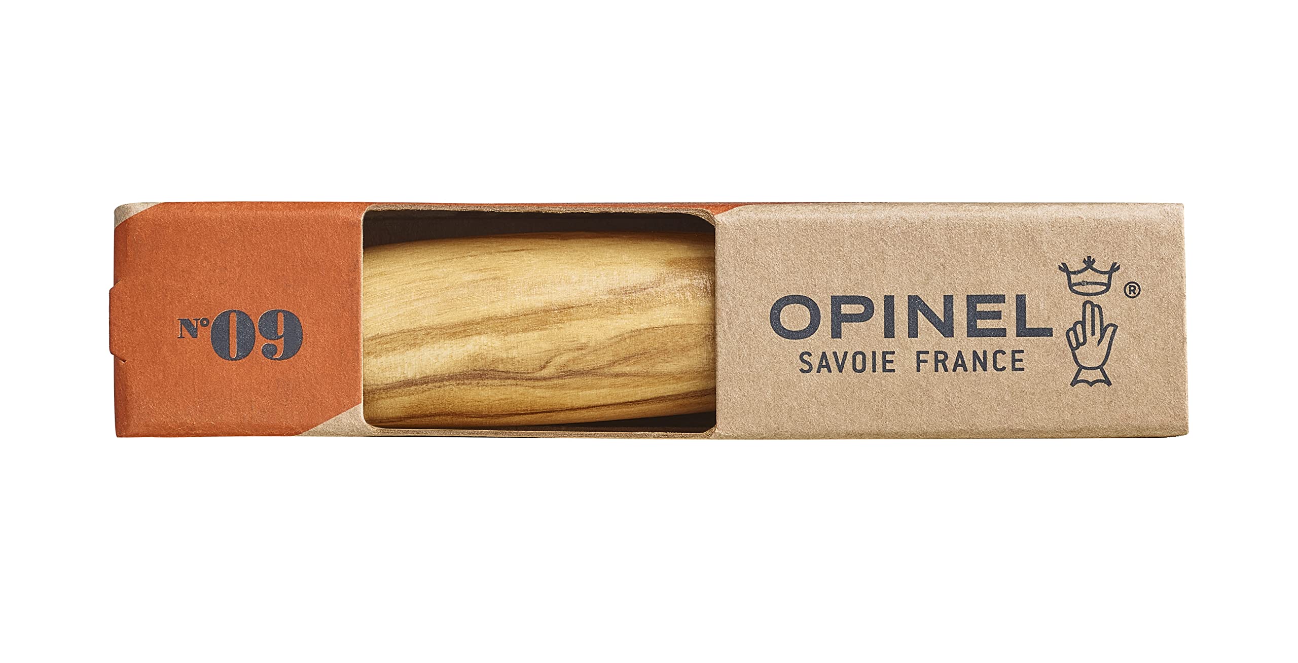 OPINEL Pocket Knife No. 09 with Olive Wood Handle and 12C27 Steel