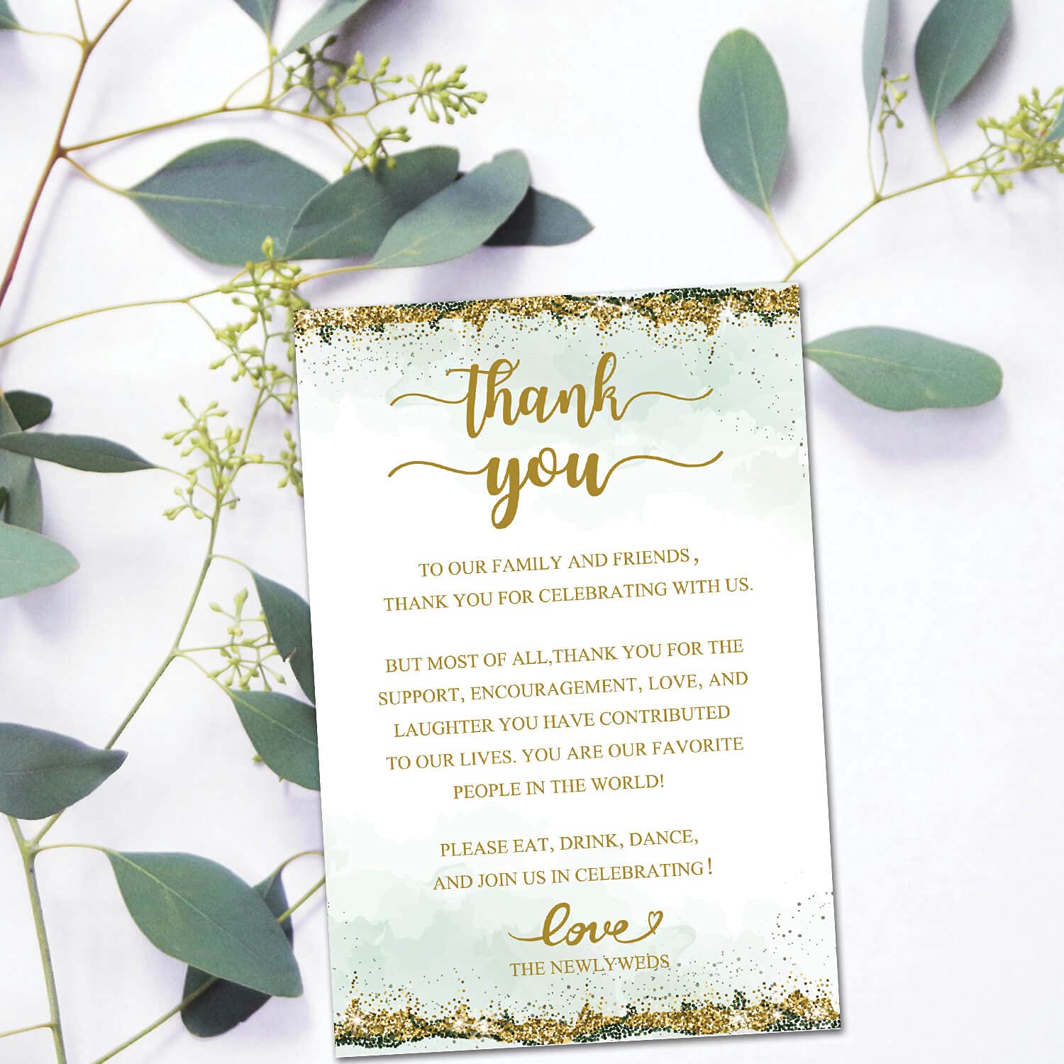 TENTADO 50 Wedding Thank You Place Cards, Thank You Table Sign, Wedding Reception Thank You Cards, Perfect for Table Centerpieces and Wedding Decorations, 4X6 inch.