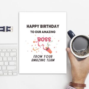 Ulbeelol Big Happy Birthday Card for Boss, Huge Birthday Card for Boss from Everyone, Unconventional Bday Card from All of Us, Team Card to Boss