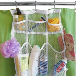 Evelots Set of 2 Mesh Shower Caddy-6 Pocket-Hook for Brush-Hole for Bottle-Dry Fast