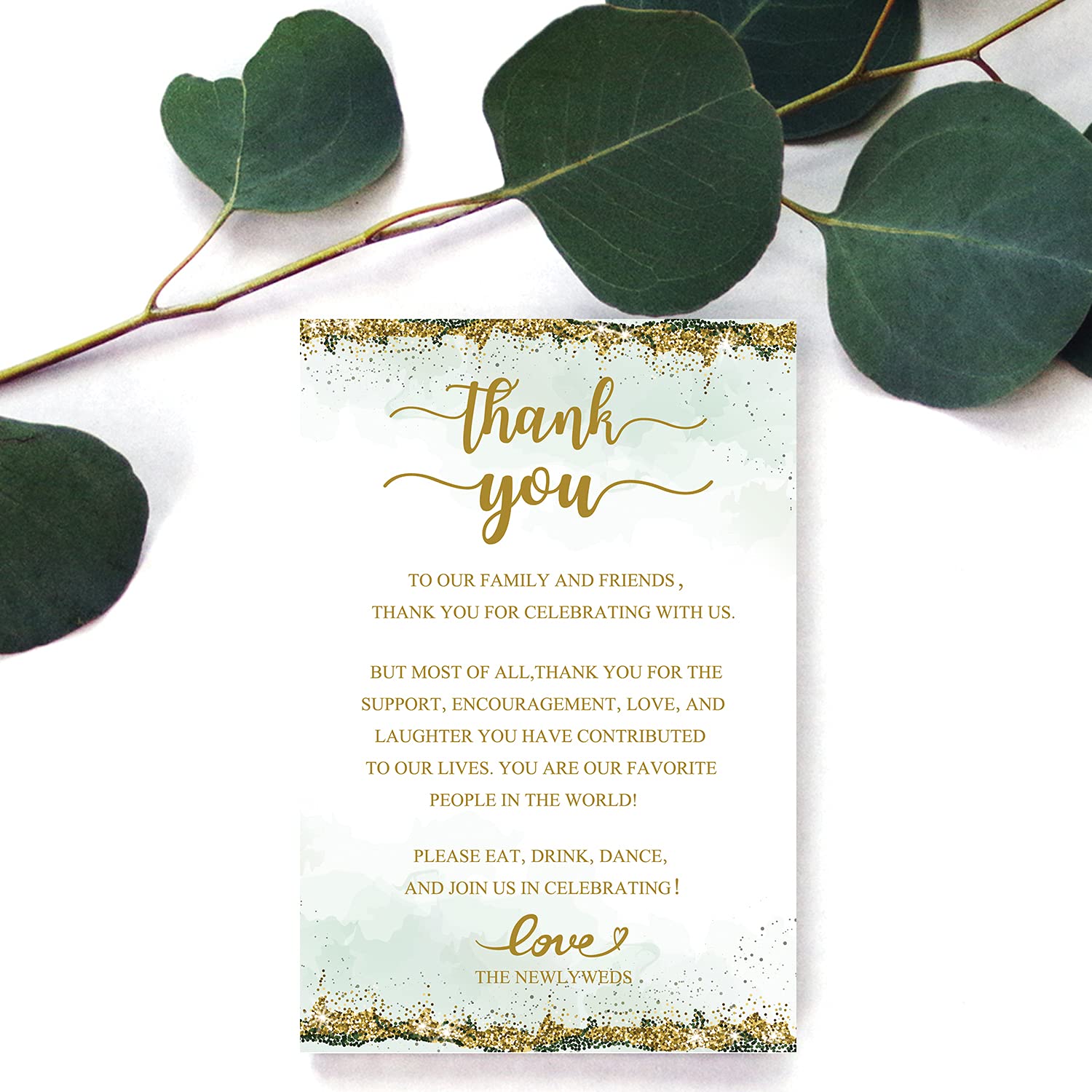 TENTADO 50 Wedding Thank You Place Cards, Thank You Table Sign, Wedding Reception Thank You Cards, Perfect for Table Centerpieces and Wedding Decorations, 4X6 inch.