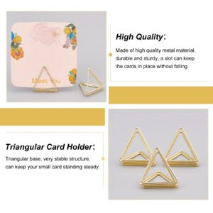 OLYCRAFT 36pcs Mini Place Card Holders Cute Table Card Holders Triangle Shape Wedding Table Number Holders Golden Photo Holder Pictures Stand Clips for Place Cards Weddings Anniversary Party