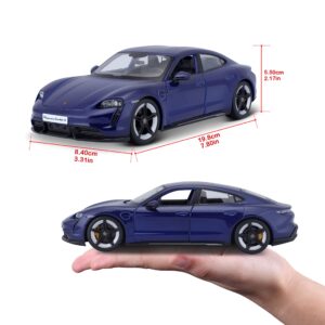 Bburago Porsche Taycan Turbo S in Blue in 1/24 Scale (18-21098B)