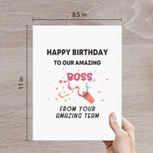 Ulbeelol Big Happy Birthday Card for Boss, Huge Birthday Card for Boss from Everyone, Unconventional Bday Card from All of Us, Team Card to Boss