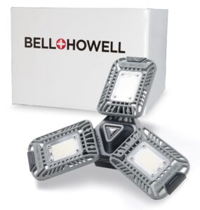 bell+howell triburst motion sensor technology, ason tv 4000 lumens / 6500 kelvin indoor, ultra bright lighting with 144 led bulbs and multi-directional triple panel bedroom, garage, ceiling light