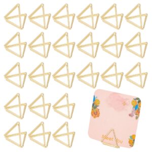 olycraft 36pcs mini place card holders cute table card holders triangle shape wedding table number holders golden photo holder pictures stand clips for place cards weddings anniversary party