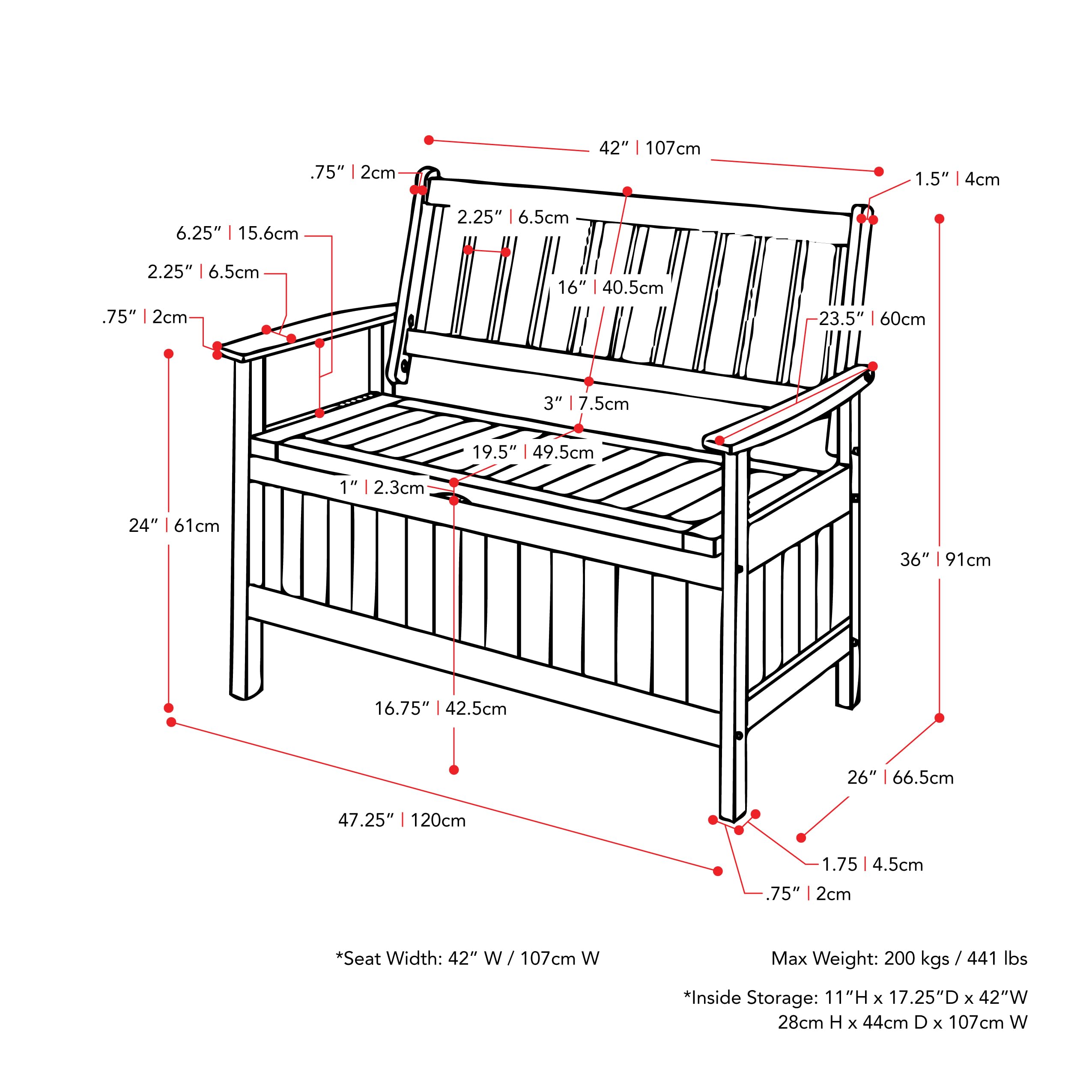 CorLiving Miramar Natural Brown Stained Hard Wood Outdoor Storage Bench