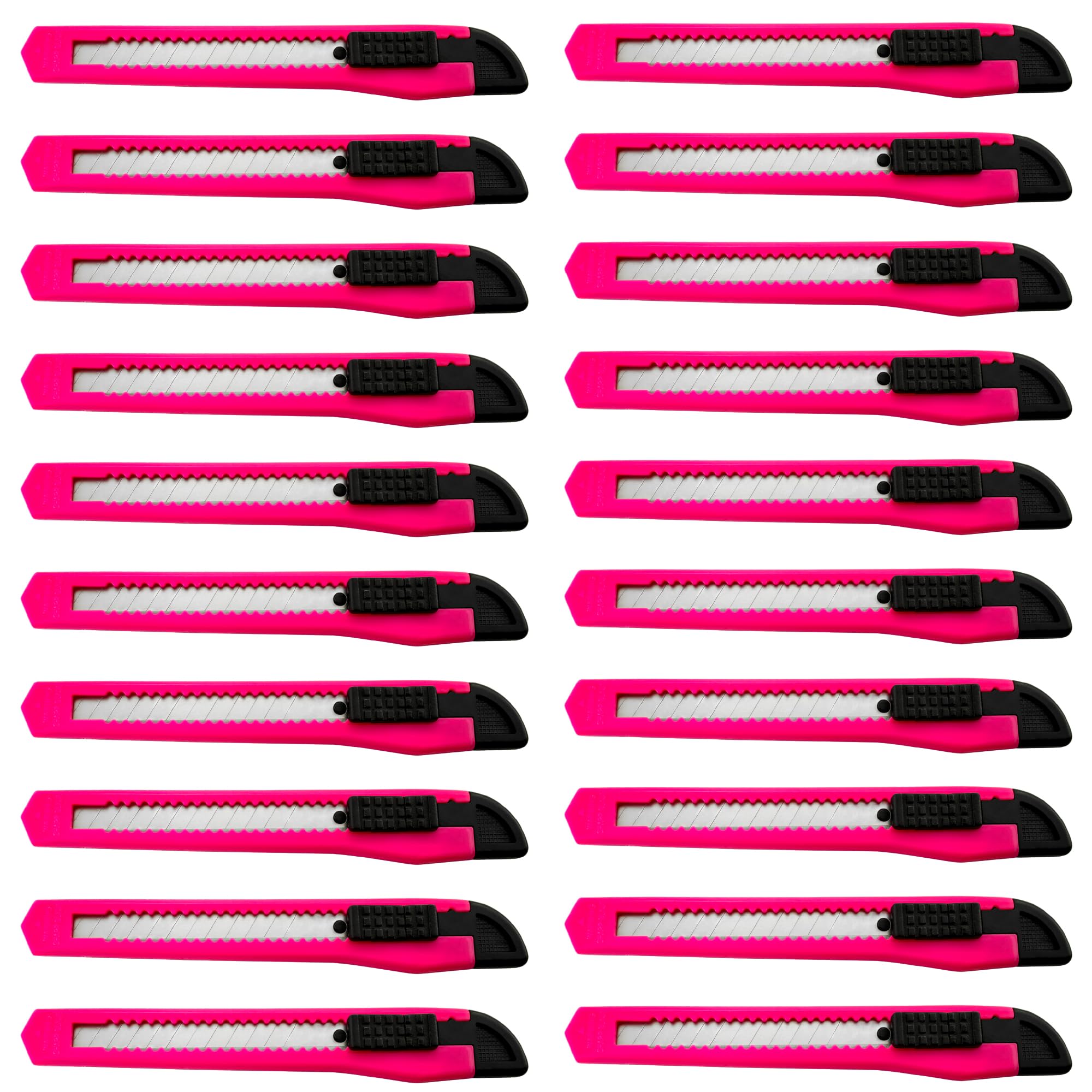 20x Bulk Small Neon Pink Utility Knife Box Cutters Snap Off Blade 9MM Blade