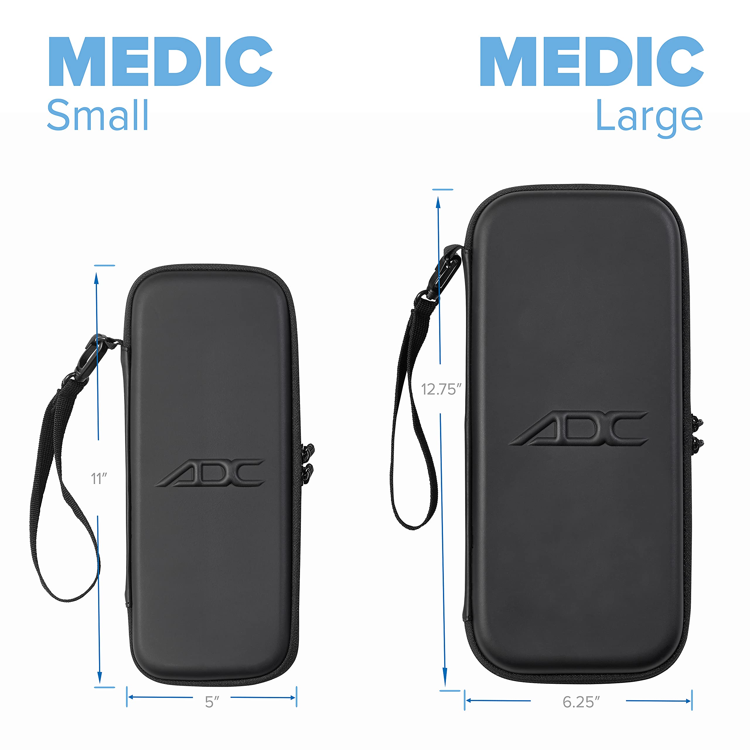 ADC Medic Case/Medical Every-Day Instrument Carry/Fits Adscope Cardiology Stethoscopes and Comparable Models with Room for Instruments and Accessories, Case Only, Large, Black