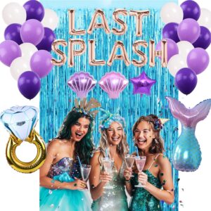 Last Splash Bachelorette Party Decorations, Mermaid Bachelorette Party Decorations, Mermaid Bridal Shower Decorations, Last Splash Bride to Be Sash Banner Balloons, Mermaid Bachelorette Party Supplies